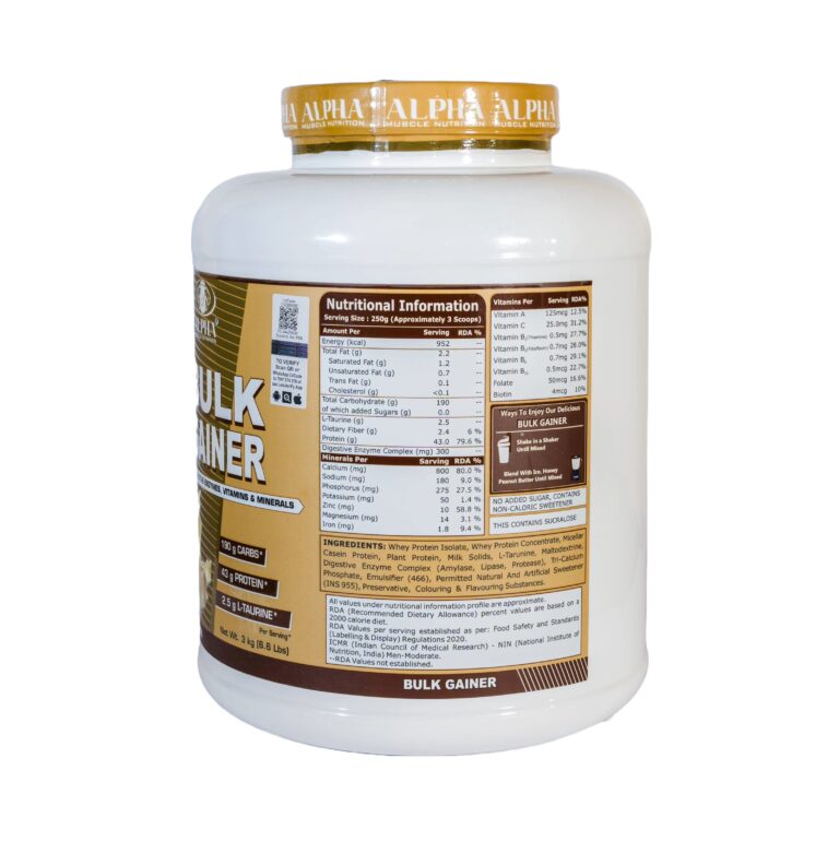 Alpha Muscle Bulk Weight Gainer | High-calorie Gainer |43g Protein ...