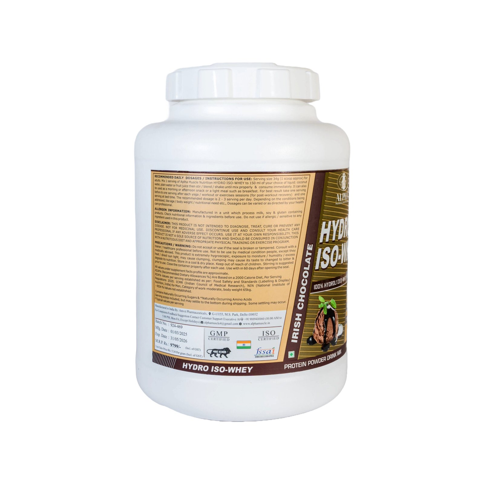 Alpha Hydro Iso Whey Protein 4 Lbs | 28g Protein | 54 Serving | Sugar ...