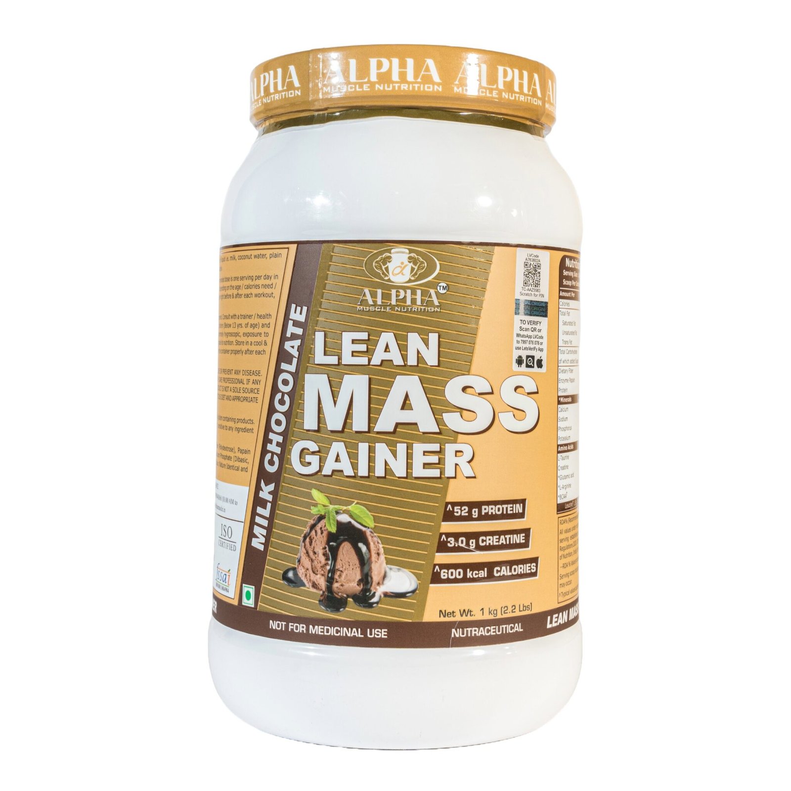 Alpha Muscle Lean Mass Gainer | High Protein | 52g Protein | 3g ...